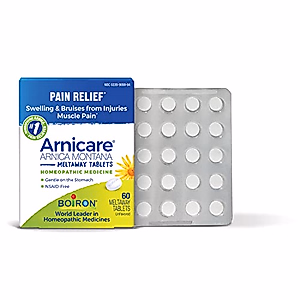 Boiron Arnicare Tablets for Pain Relief from Muscle Pain, Joint Soreness, Swelling from Injury or Bruises - 60 Count