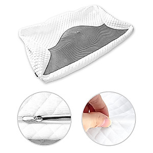 HOMCA Pillowcase for Memory Foam Cervical Pillow, Hypoallergenic Contour Pillow Case, 1Pack, Grey (Suitable for Pillow Model: PL01)