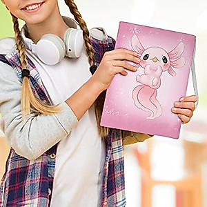 DIYFLASH Pink Axolotl Book Covers for Paperbacks Custom School Supplies for Teen Girls Animal Print Book Protector for Your Textbooks From Scratch, Moisture or Bump