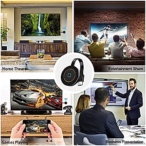 Wireless Display Dongle, 4K WiFi Portable Display Receiver 1080P HDMI Screen Mirroring Compatible with iPhone Mac iOS Android to TV Projector Support Miracast Airplay DLNA No Switching