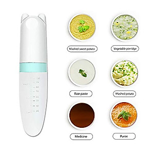 Burabi Silicone Squeeze Feeding Spoon, Baby Food Dispensing Spoon With Dust Cover, BPA Free