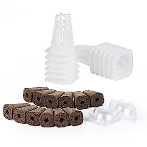 Wosnows Seed Pods Kit for Hydroponics Growing System, Seed Starter Pods with 12pcs Grow Sponges, 12pcs Plastic Covers, 12pcs Baskets Kit, Hydroponics Garden Kit Replacements for Plant Germination
