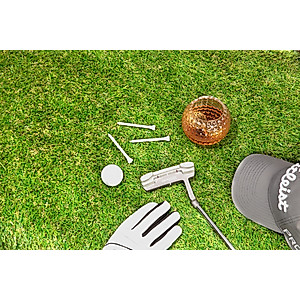 Golf Ball Shaped Whiskey Chillers, Single Whiskey Glass & Storage Bag - Non Lead Crystal Whiskey Stones for Chilling Vodka, Whiskey & Scotch - Fun Cocktail Glasses - Golf Drinking Accessories