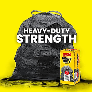 GLAD ForceFlex Large Drawstring Trash Bags, 30 Gallon Black Trash Bags for Large Kitchen Trash Can, Mountain Air Scent to Eliminate Odors, 50 Count (Package May Vary)