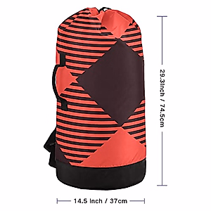Christmas Plaid Buffalo Laundry Bag Backpack Heavy Duty Laundry Bag with Shoulder Straps Travel Laundry Bag Foldable for Laundromat and Luggage Storage
