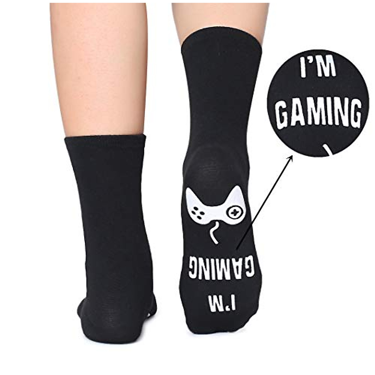 Leotruny Do Not Disturb I'm Gaming Socks Cotton Novelty Funny Socks With Gift Box (C03-3 Pack Multicoloured (Crew))