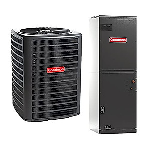 Goodman 3 Ton 14.3 SEER2 Energy-Efficient Single Stage Split System Heat Pump GSZB403610 and Multi-Positional Multi-Speed Air Handler AMST42CU1400 with Internal TXV