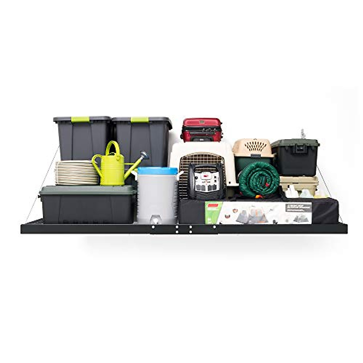 NewAge Products Pro Series Black 4 ft. x 8 ft. Wall Mounted Steel Shelf, Garage Overheads, 40400