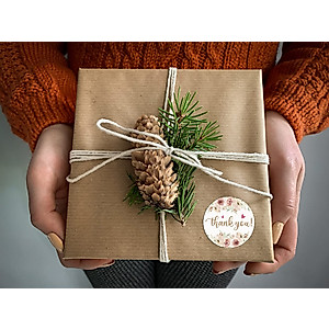 PNTKION Stickers Rolls, 500 PCS Cute Floral Thank You Stickers, Business Aesthetic, Convenient Durable, Unique Design, Wide Applications, Satisfaction Guarantee