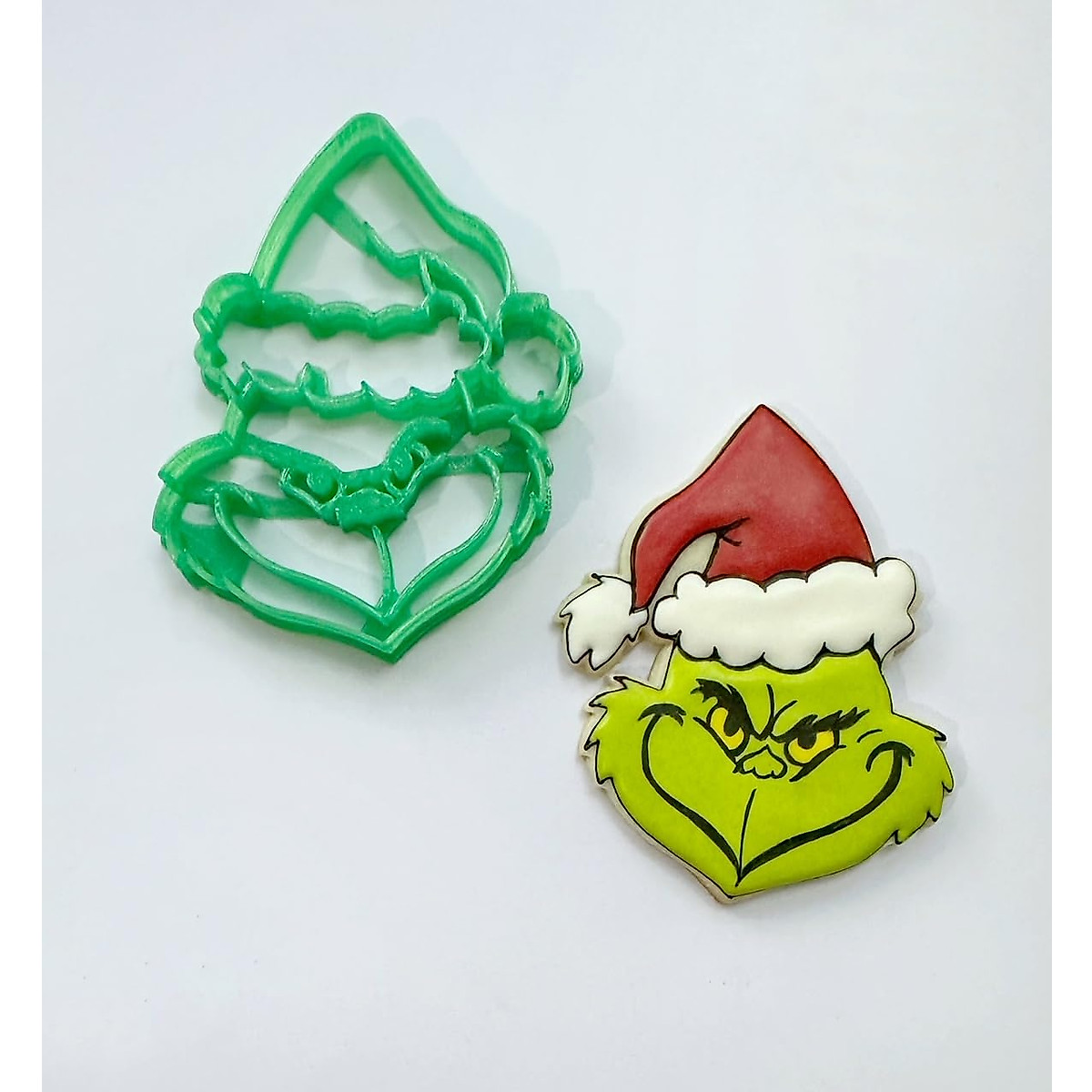 CHRISTMAS COOKIE CUTTERS Head/Face With Santa Hat Leaning Christmas Tree and Hand Holding Ornament Holiday Christmas Cookie Cutters (3 Pack)