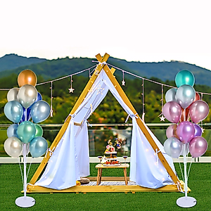 KATBUU 2 Sets of Balloon Stand Kit - 62in Balloon Stands with Base, Balloon Sticks, Decorations for Party Birthday Wedding Baby Shower Gender Reveal Graduation