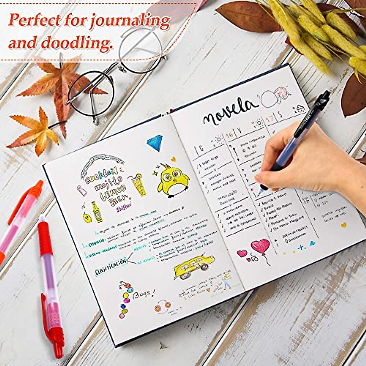 Gel Pens Set 20 Colors Medium Point Colored Pens Retractable Gel Ink Pens with Comfort Grip,Smooth Writing for Journal Notebook Planner in School Office Home by Smart Color Art