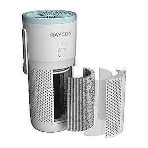 Raycon Portable Air Filter, H13 Replaceable Hepa Filter, Adjustable Speeds, 2-in-1 Fragrance Diffuser and Air Purifier, Living Essentials (White)