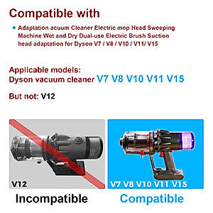 ARyee Electric Mop Head Attachment for dyson V15 V11 V10 V8 V7 Wet&Dry Dual-Use Vacuum Cleaner with Removable Water Tank, 6 Washable Mop Pads