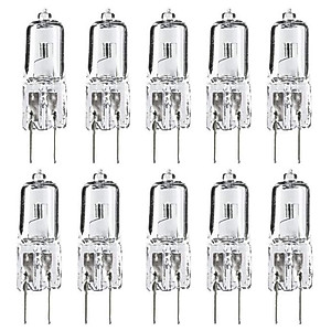 BesYouSel G4 10W Halogen Bulb G4 AC/DC 24V 10W Halogen JC T3 24V G4 Bi-Pin Base 10W Halogen Light Bulb Precision Halogen Light Bulbs for Home lighting Pendant Light 2700K Warm White, Clear, 10 Pack
