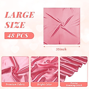 Sureio 48 Pcs 35 Inch Satin Head Scarves Bulk for Women Silk Like Neck Scarf Large Fashion Satin Scarf Bandanas for Hair Wrapping and Sleeping at Night, 48 Colors