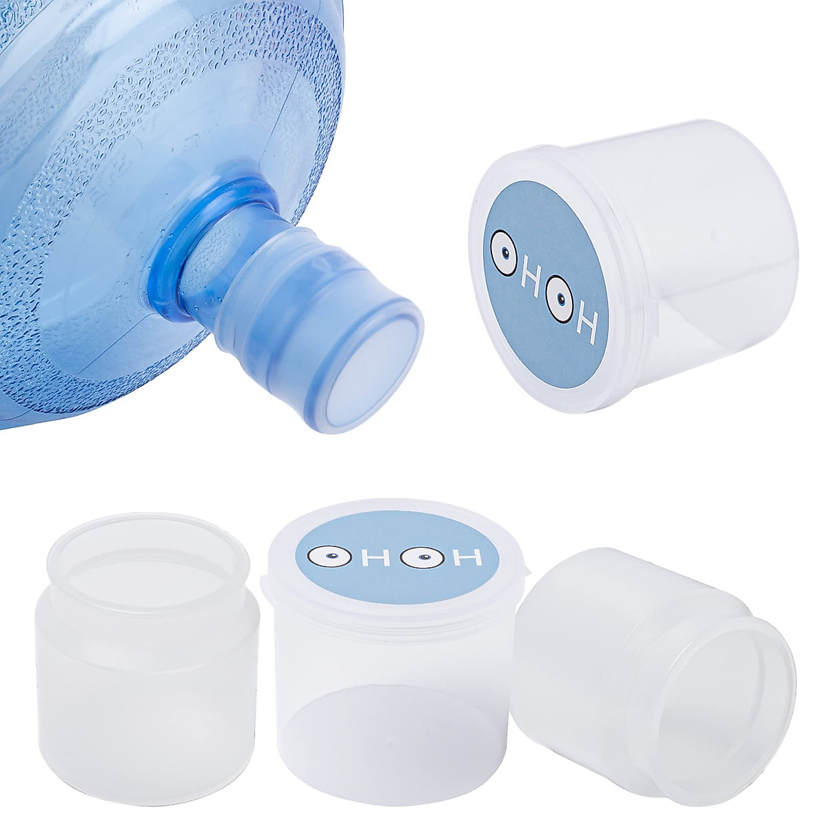 2 Pack Original 5 Gallons Water Jug Cap, Fits 48mm|53mm|55mm Screw Tops|Threaded Tops, Reusable Universal Silicone Water Bottle Caps Non-Spill Top Lid Cover with Storage Box