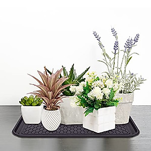 Flyowl Boot Tray for Entryway Indoor, 2 Pack 24 x 16 inch Heavy Duty Shoe Mat for All Weather, Use to Store Shoes&Boot, Pets' Feeder, Plants, Tools.