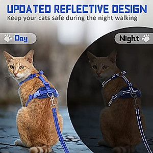 Supet Cat Harness and Leash for Walking Escape Proof, Adjustable Harness for Cats, Easy Control Small Cat Harness for Medium Large Kitten and Dogs