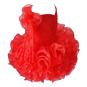 Jenniferwu G192 Infant Toddler Baby Newborn Little Girl's Pageant Party Birthday Dress red Size 4T