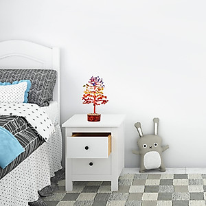 7 Chakra Crystal - Crystal Tree - Gem Tree - Chakra Decor - Spiritual Gifts - Crystal Money Tree - Crystal Gifts, Feng Shui Decor - Home Déco Gifts, Spiritual Decor, Meditation Decor, 10 Inch