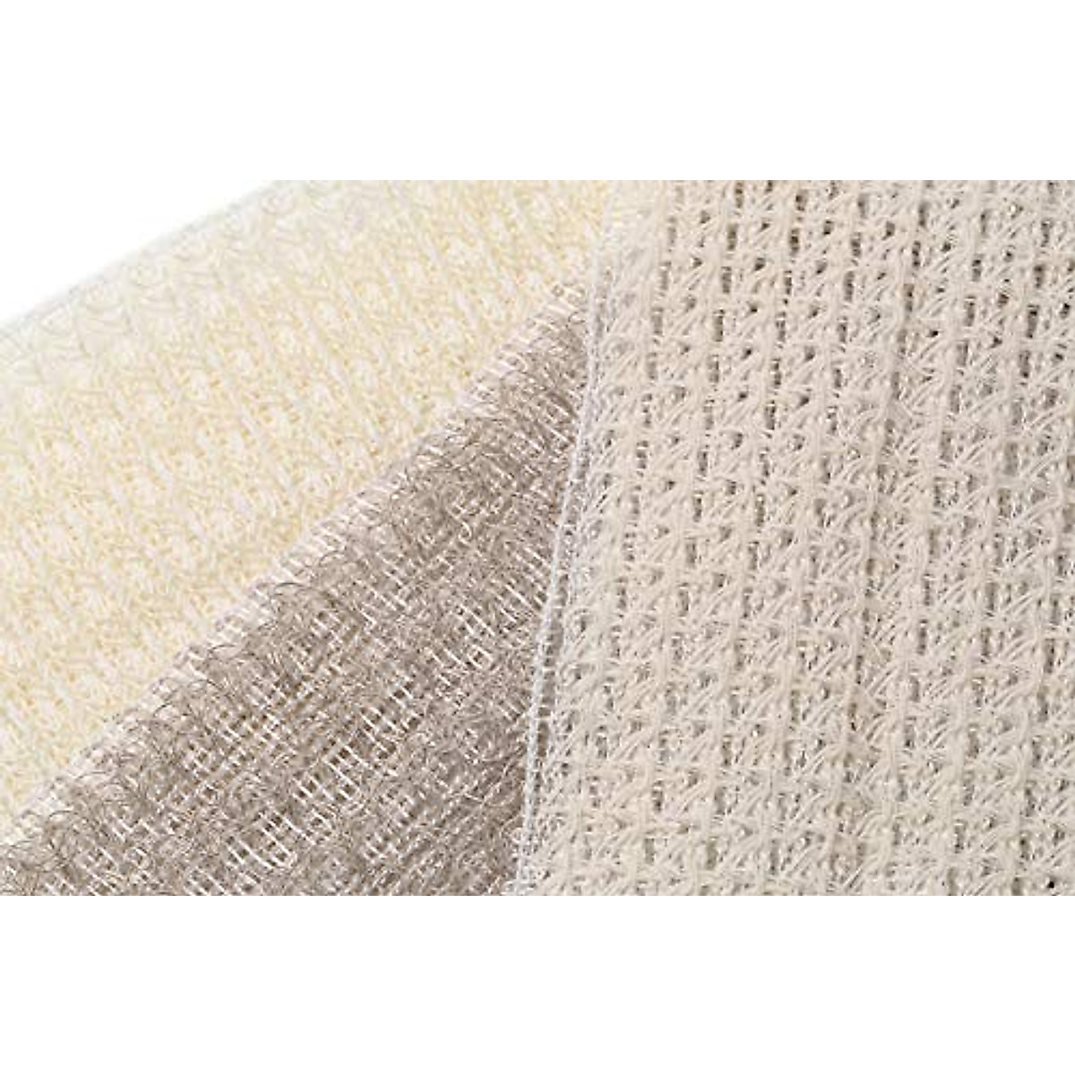 Exfoliating Washcloth [Made in Japan] Shower Back Scrubber, Plastic-Free 100% Natural and Plant-Based Loofah [Eco Friendly Loofah for Women and Men] (3pcs Set (Cotton, Linen and Silk))