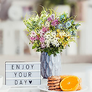 Guagb 6Pcs Artificial Daisy Silk Flower Outdoor UV Resistant Fake Wildflowers Faux Greenery Shrubs Plastic Plants Arrangements for Home Indoor Outside Garden Vase Decor