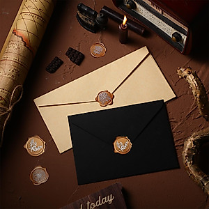 540 Pieces Gold Embossed Wax Seal Stickers Vintage Embossed Envelope Seal Sticker Adhesive DIY Embossed Wax Seal for Party Favors Invitations Greeting Cards (Botany Pattern)