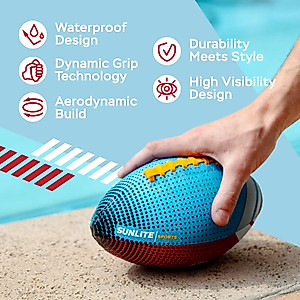 Sunlite Sports Waterproof Football, Outdoor Play, Pool Beach Lake Park Water Toy, for Kids Children Teens Adults