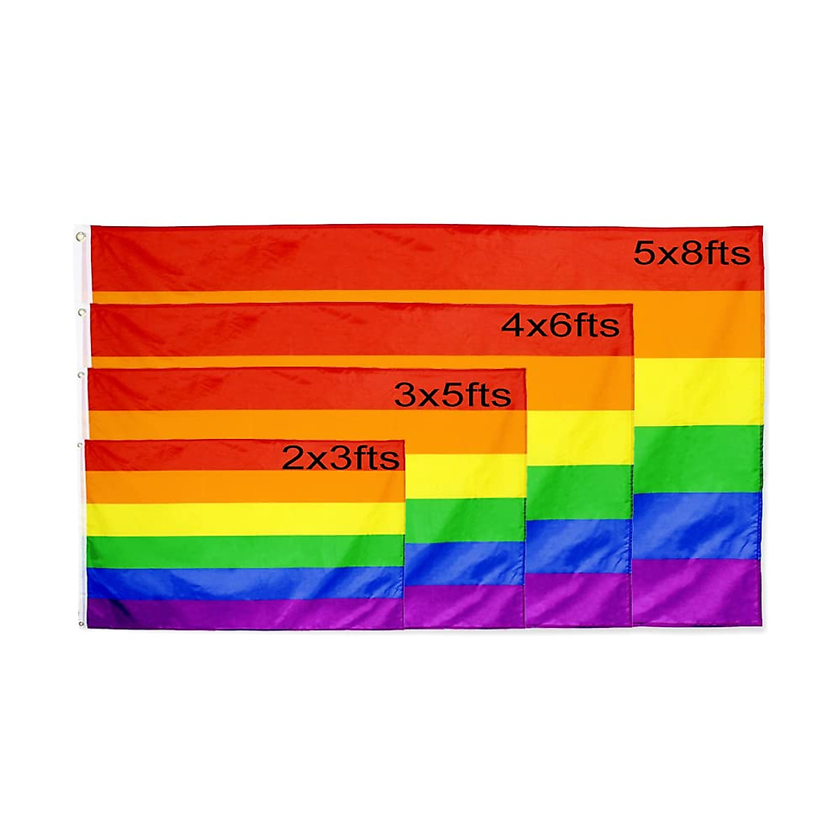 ANJOR Gay Pride Flag - Rainbow Flags 2x3Fts