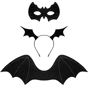 Luinabio Halloween Bat Costume Accessory Bat Ears Headband and Bat Eye Mask for Halloween Party, Cosplay, Costume Ball, Carnival