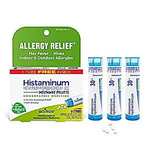 Boiron Histaminum Hydrochloricum 30C Homeopathic Medicine For Indoor Or Outdoor Allergy Relief, Hay Fever, And Hives - 80 Count (Pack of 3)