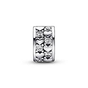 Pandora Infinite Hearts Sparkling Clip Charm Silver One Size