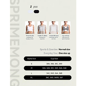 SPRIMEMONG Women's Light Support Sport Bra-Seamless Yoga Crop Tops(2pack,Black,White,XL)