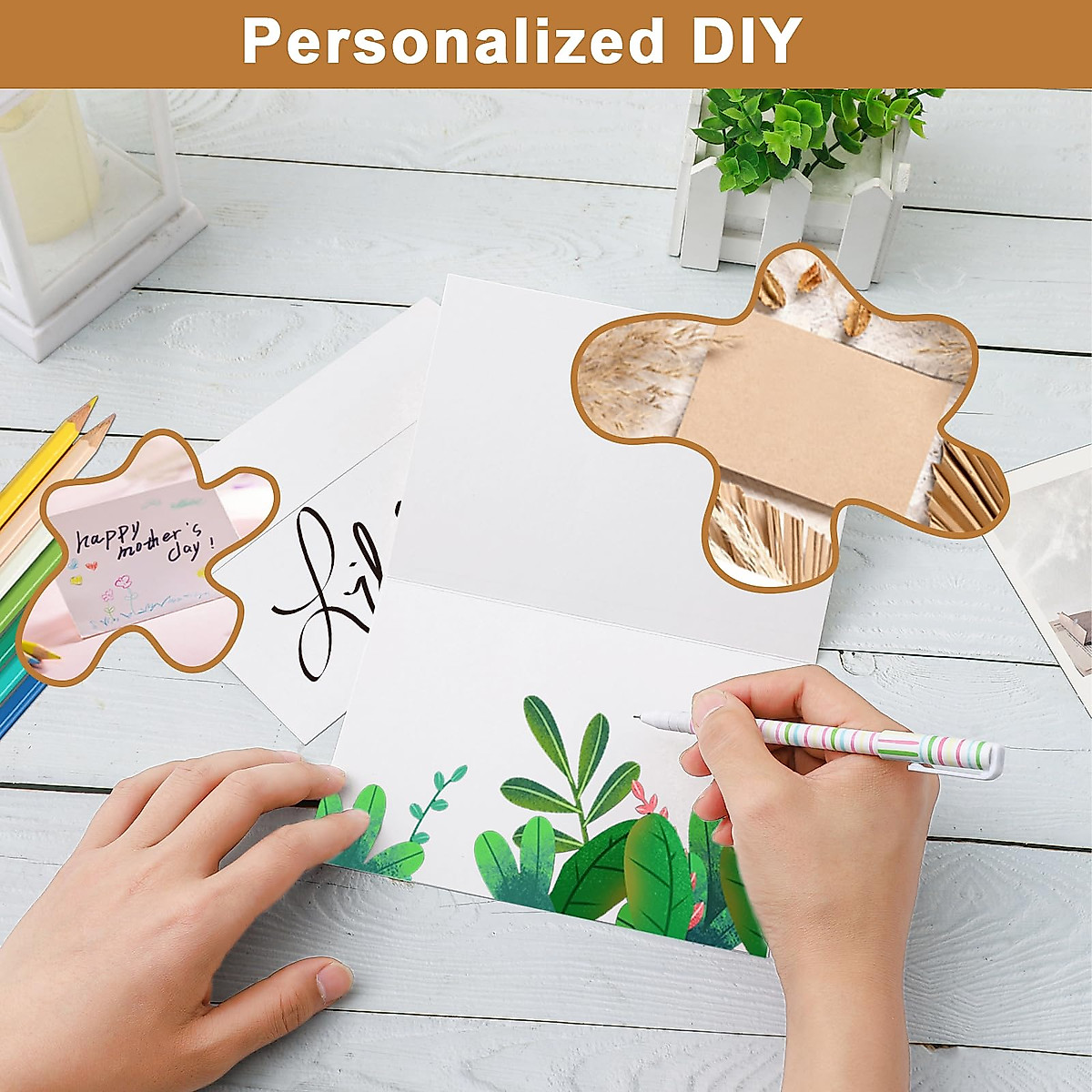 Silunkia 100 Packs White Blank Note Cards and Envelopes 5 x 7 Folded Cardstock and A7 Envelopes Self Seal for Wedding Invitations, Party, DIY Greeting Cards, Thankgiving Cards, Baby Shower