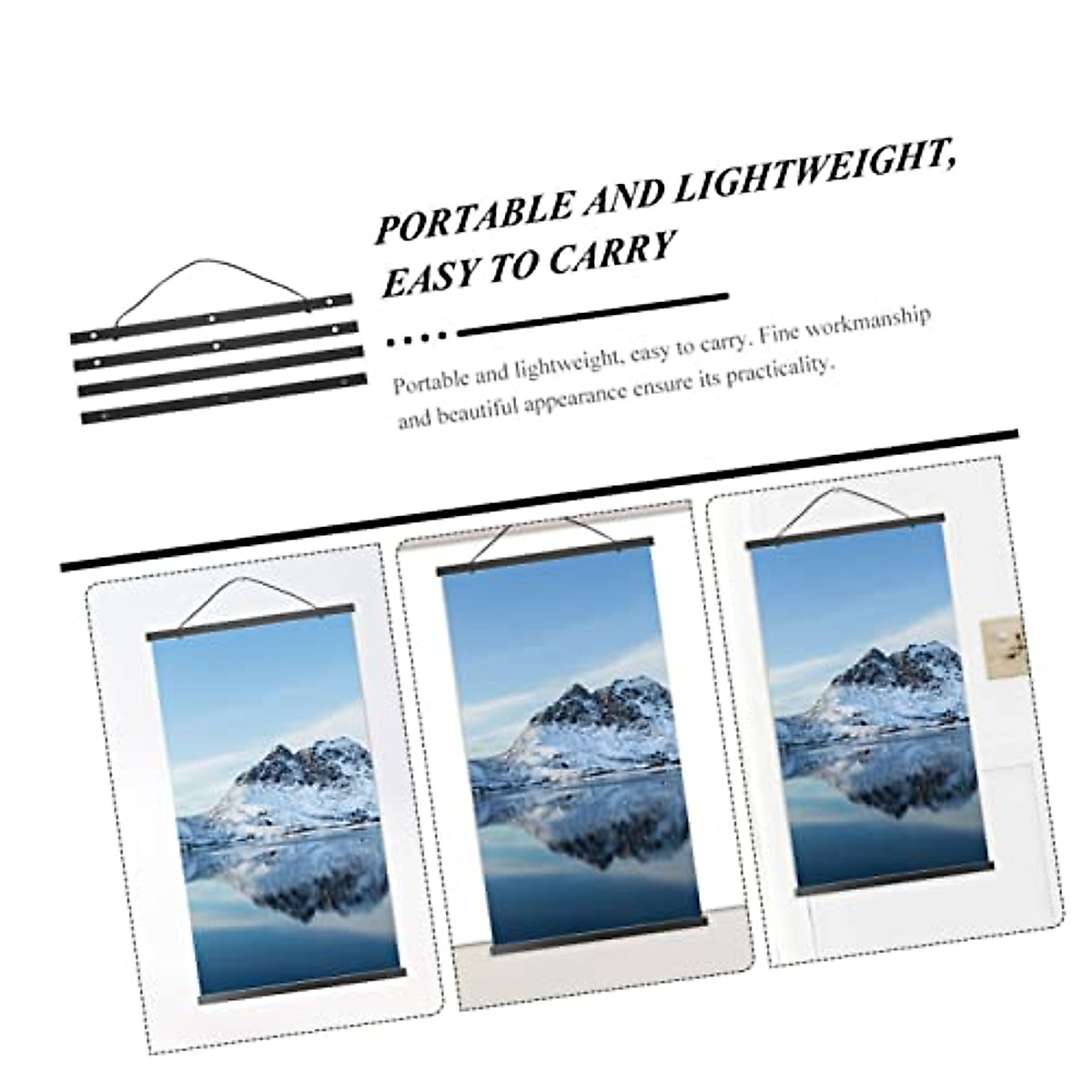 ARTIBETTER 12 Pcs Magnetic Scroll Wall Hanging Poster Holders Magnetic Pictures Magnetic Hanging Frame Artwork Hanger Magnetic Light Hanger Canvas Child Wood Magnetic Attraction Wire Rack