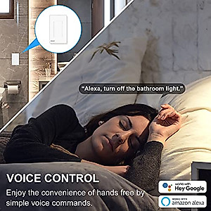 IBRIGHT Smart Light Switch, Works with Alexa & Google Home (3-Way), Remote Control & Timer Function, Neutral Wire Needed, No Hub Required, Single-Pole, ETL & FCC Certified (2.4Ghz Wi-Fi Only)
