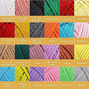 Fedmut Yarn for Crocheting -200g Beginners Chunky Cotton Yarn Easy-to-See Stitches Thick Worsted Yarn for Knitting Craft -Yellow