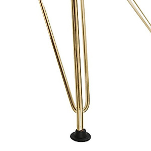 LeisureMod Carey Modern Eiffel Base Molded Side Dining Chair with Gold Base, Set of 2 (Clear)