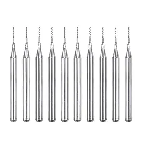 uxcell 10Pcs 0.5mm Carbide End Mill Engraving Milling Cutter CNC Router Bits for PCB Machine, 1/8" Shank