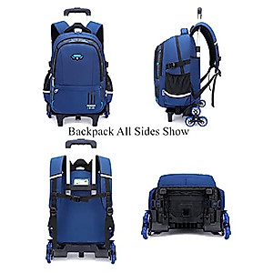 Mfikaryi Solid Color Elemetary Rolling Backpack,Camo Prints Kids Wheeled School BookBag,Backpack with wheels for boys