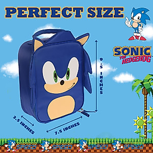 AI ACCESSORY INNOVATIONS Sonic The Hedgehog Insulated Lunch Box, Mini Gaming Cooler with 3D Features and Top Padded Handle