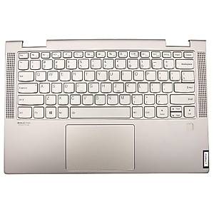 Replacement for Lenovo Yoga C740-14 C740-14IML Laptop Upper Case Palmrest Keyboard Touchpad Assembly Part 5CB0U43990 Top Cover Sliver