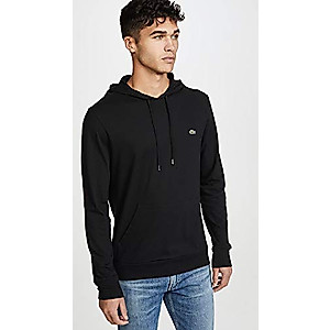 Lacoste mens Long Sleeve Hooded Jersey Cotton T-shirt Hoodie T Shirt, Black, Large US