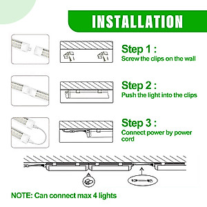 yaojin LED Shop Light Fixture 8FT,100W 15000LM,6000K,V Shape,Clear Cover,Hight Output,Linkable,T8 LED Tube Lights,for Garage, Warehouse 8 Foot with Plug,Pack of 8