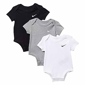 Jordan Baby Assorted Bodysuits, 3-Pack (3 Months, Black(56F096-023)/Grey/White)