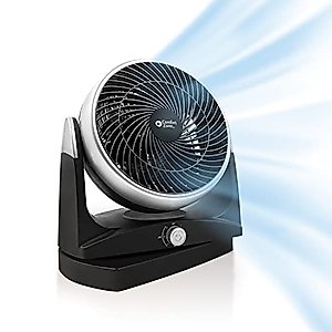 Comfort Zone CZHV81TBK 8" 3-Speed High-Velocity, Oscillating Desk Fan, 180-Degree Adjustable Tilt, Black