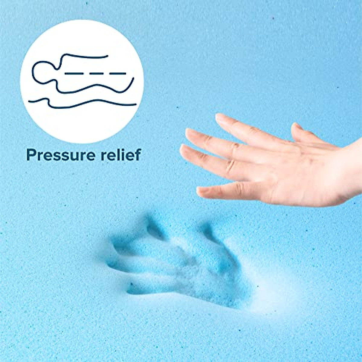 ZINUS 3 Inch Green Tea Cooling Gel Memory Foam Mattress Topper, Cooling Gel Foam, CertiPUR-US Certified, Twin, Blue