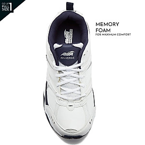 Avia Avi-Verge Mens Sneakers - Cross Trainer Mens Tennis Shoes, Pickleball or Walking Shoes for Men, White/True Navy, 14 Medium