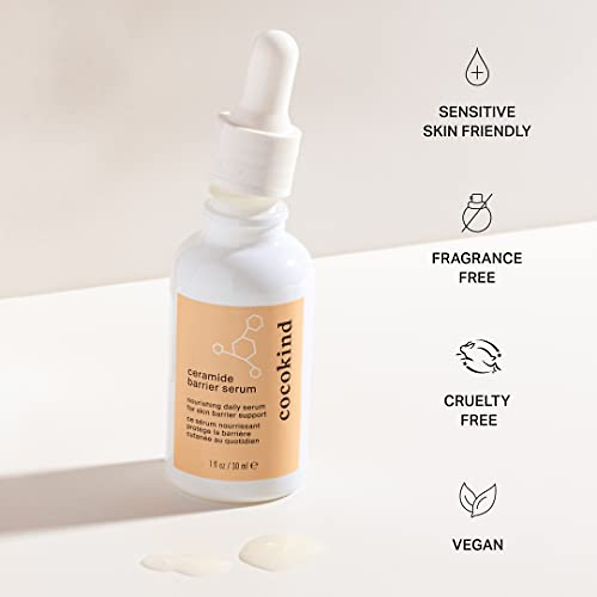 Cocokind Ceramide Serum, Hydrating Serum for Face, Skin Barrier Repair Face Serum with Ceramides, Ceramide Moisturizer and Lactic Acid Serum
